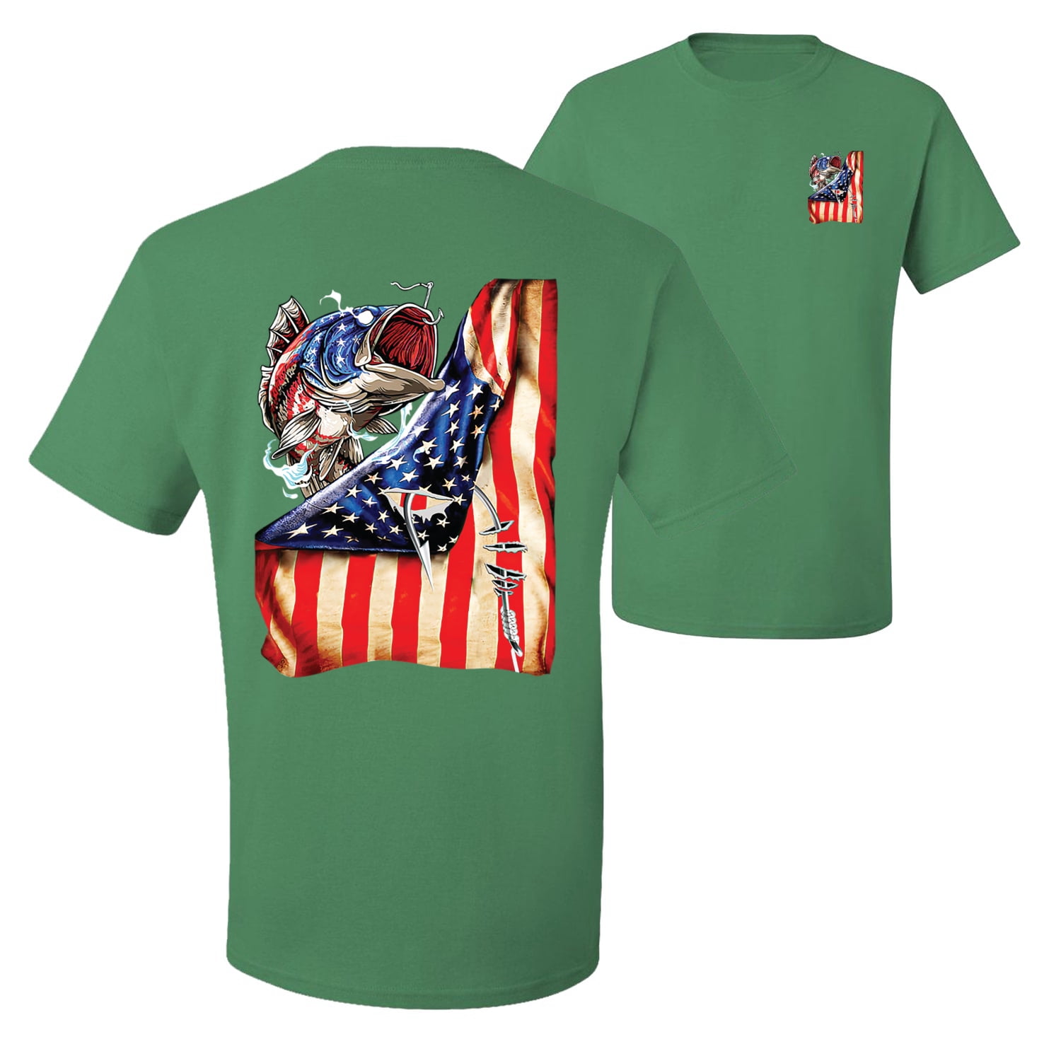 Wild Bobby,Wild Bobby Bass US Flag Patriotic Eagle Front and Back Men ...