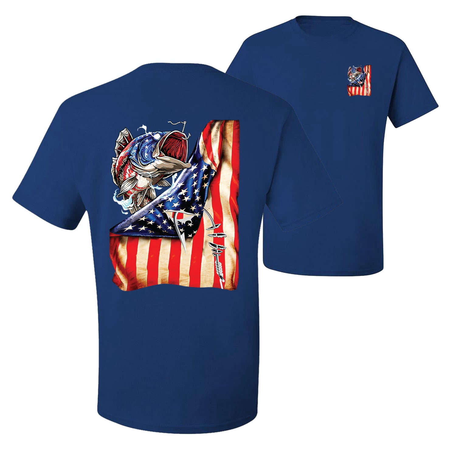 Wild Bobby,Wild Bobby Bass US Flag Patriotic Eagle Front and Back Men ...