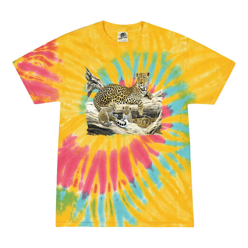 Wild Bobby, Wild Forest Spotted Cheetah Family Animal Lover Tie-Dye T ...