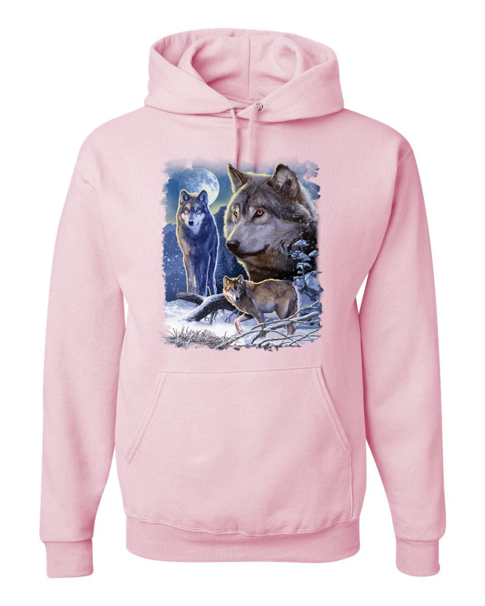 Wild Bobby, Wolves and the Moon in the Winter Night | Mens Animal Lover ...