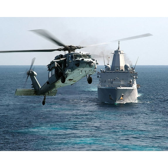Wild Cards MH-60S Sea Hawk and USS Boxer LHD 4 Style - A - 20x30 Inch ...