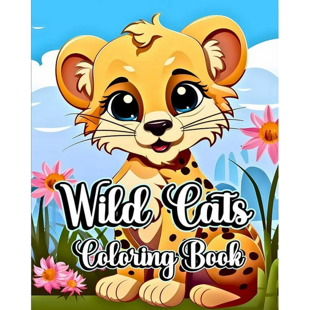 Wild Cats Coloring Book: Safari Animals Cheetah and Leopard to Color ...