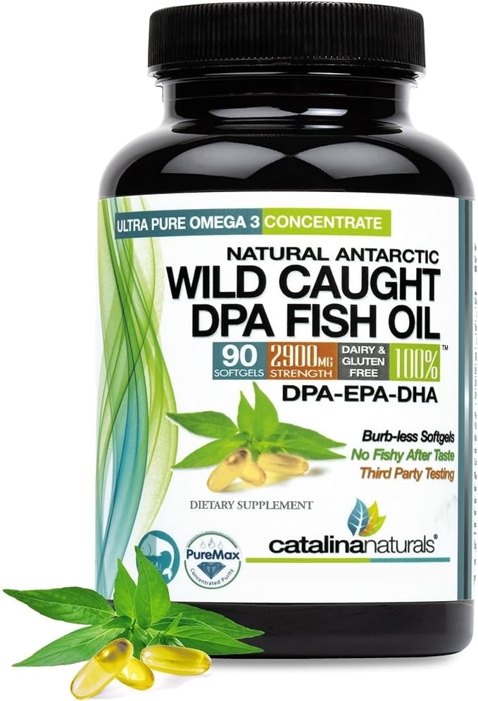 Wild Caught Omega-3 DPA Fish Oil - 2900 mg with DPA, EPA & DHA - 90 SoftGels – Triple Strength ...