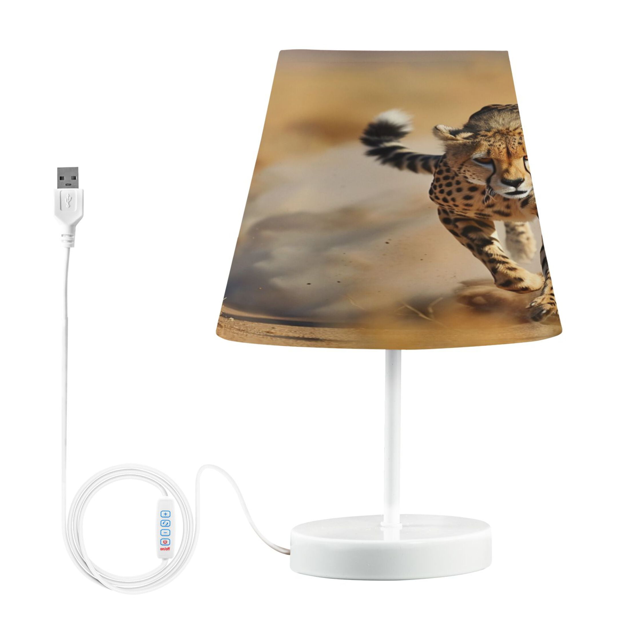 Wild Cheetah Leopard Desk Lamp LED Table Nightstand Lamps with 3 Color ...