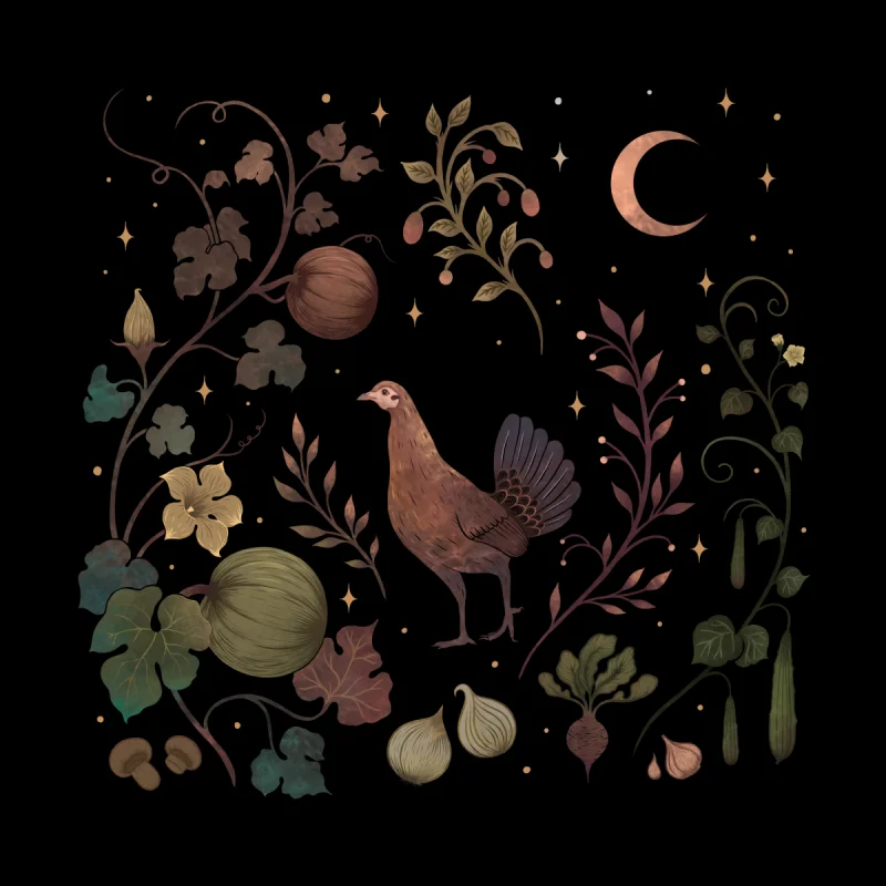 Wild Chicken with Autumn Vines episodic drawing Lea Yunk - Walmart.com
