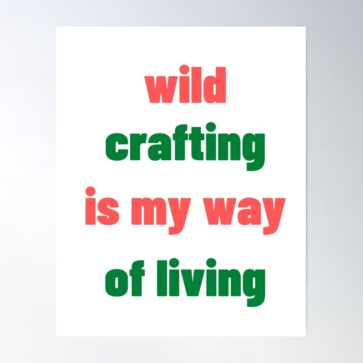 Wild Crafting: Forager Font Design Poster Wall Art, Modern Wall Decor ...