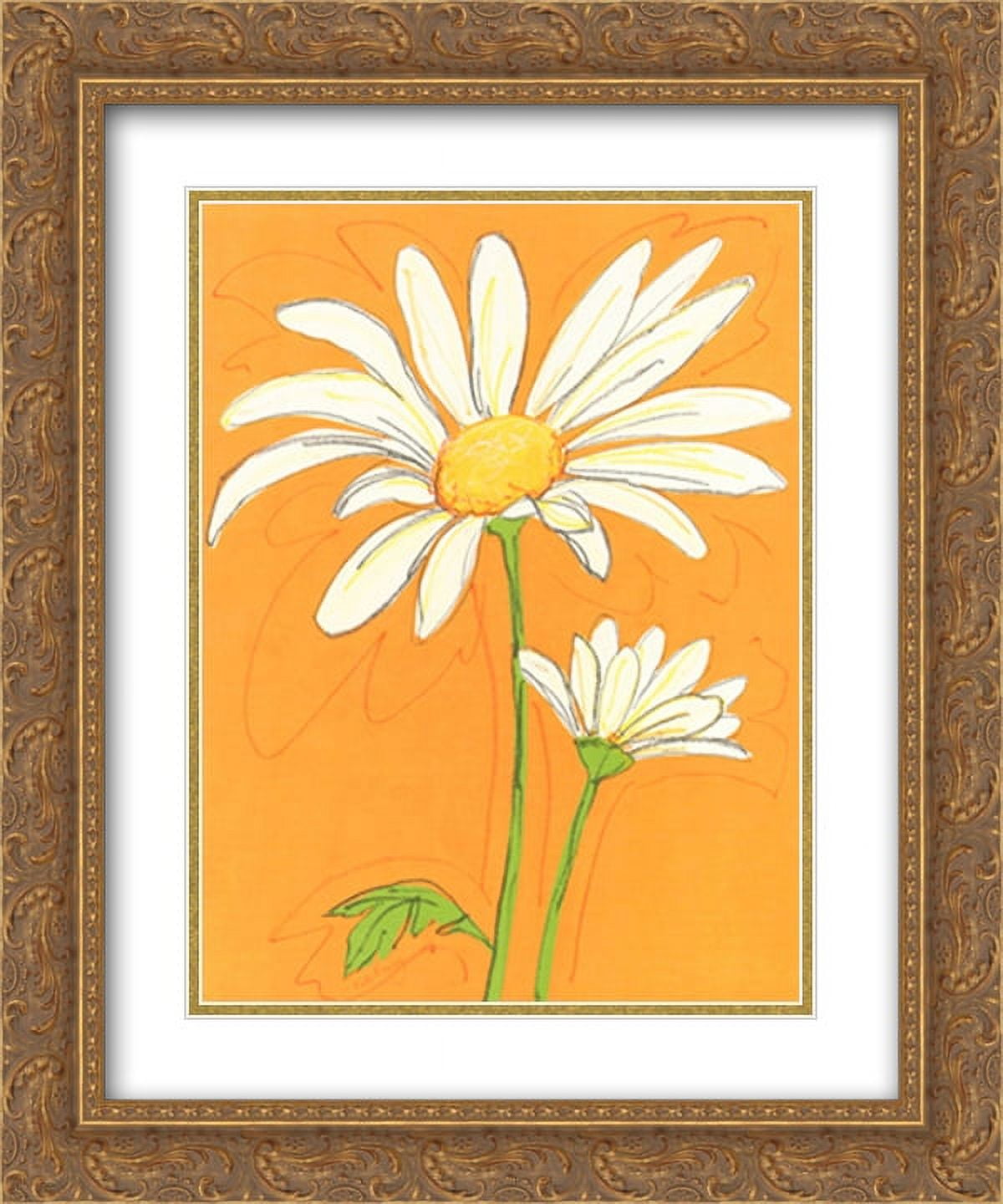 Wild Daisy II 2x Matted 20x24 Gold Ornate Framed Art Print by Kate ...