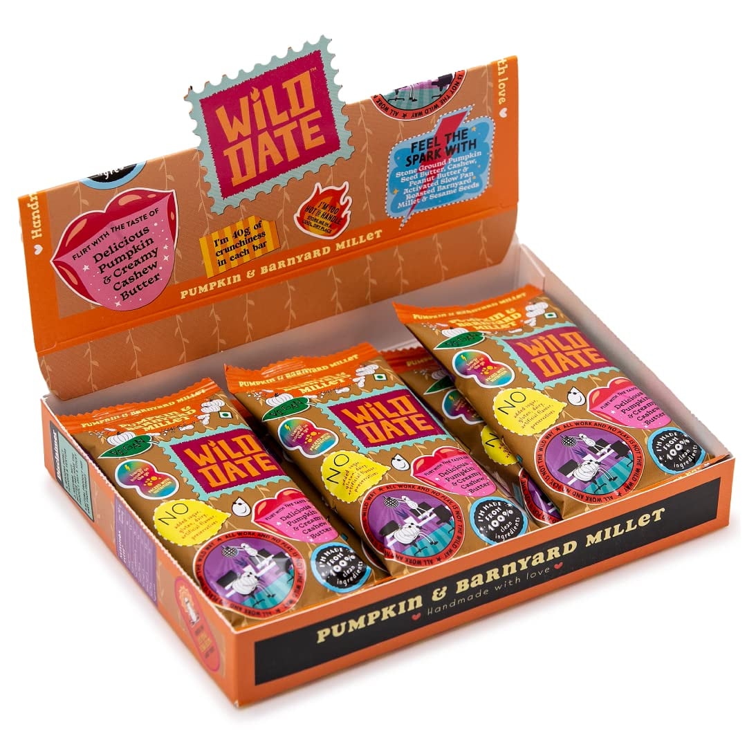 Wild Date 40g Vegan Snack Bar | Pumpkin & Barnyard Millet | Has No ...