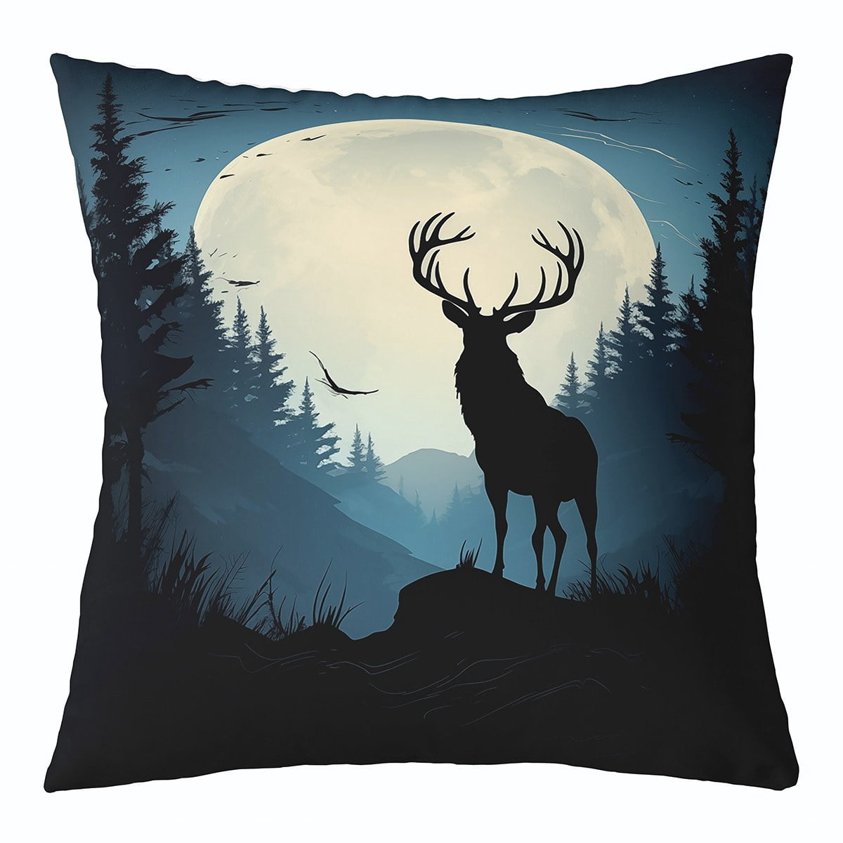 Wild Deer Pillow Cover For Adult Teens Antler Tree Cushion Cover 20x20 ...