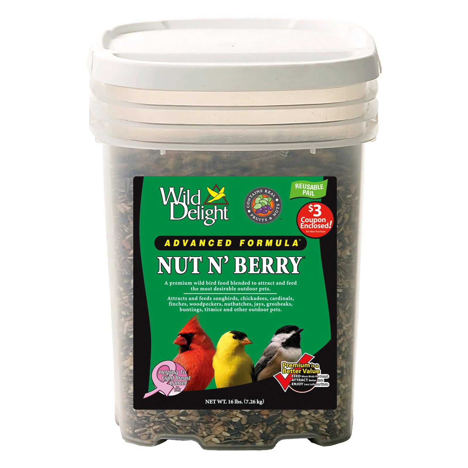 Wild Delight 16 Lb Pail Nut N' Berry Bird Food - Walmart.com