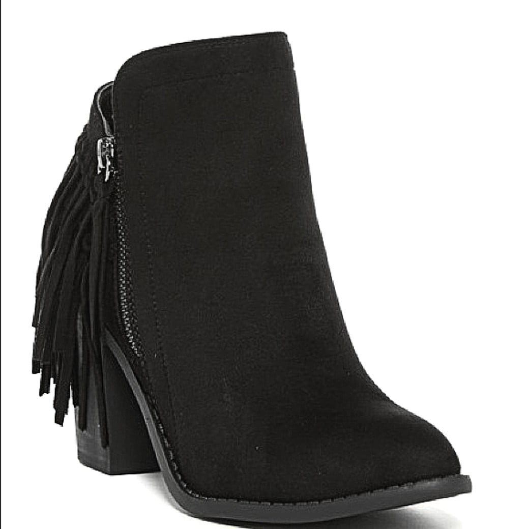 Wild Diva Lounge Buffy-21 Women's Chunky Heel Side Zipper Western Style ...