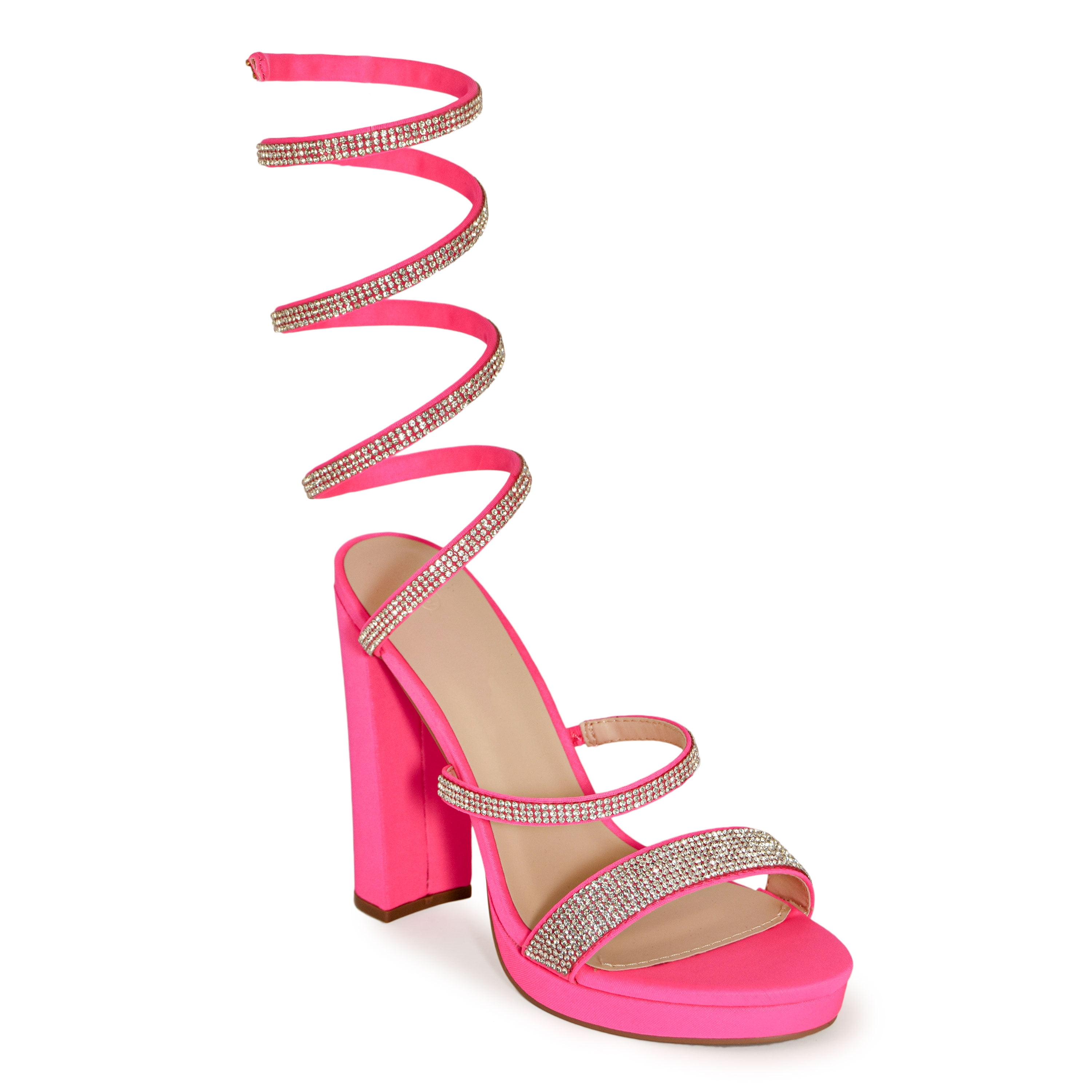 Wild Diva Women's Embelisshed Rhinestone Coil Wrap Around Spiral Ankle ...