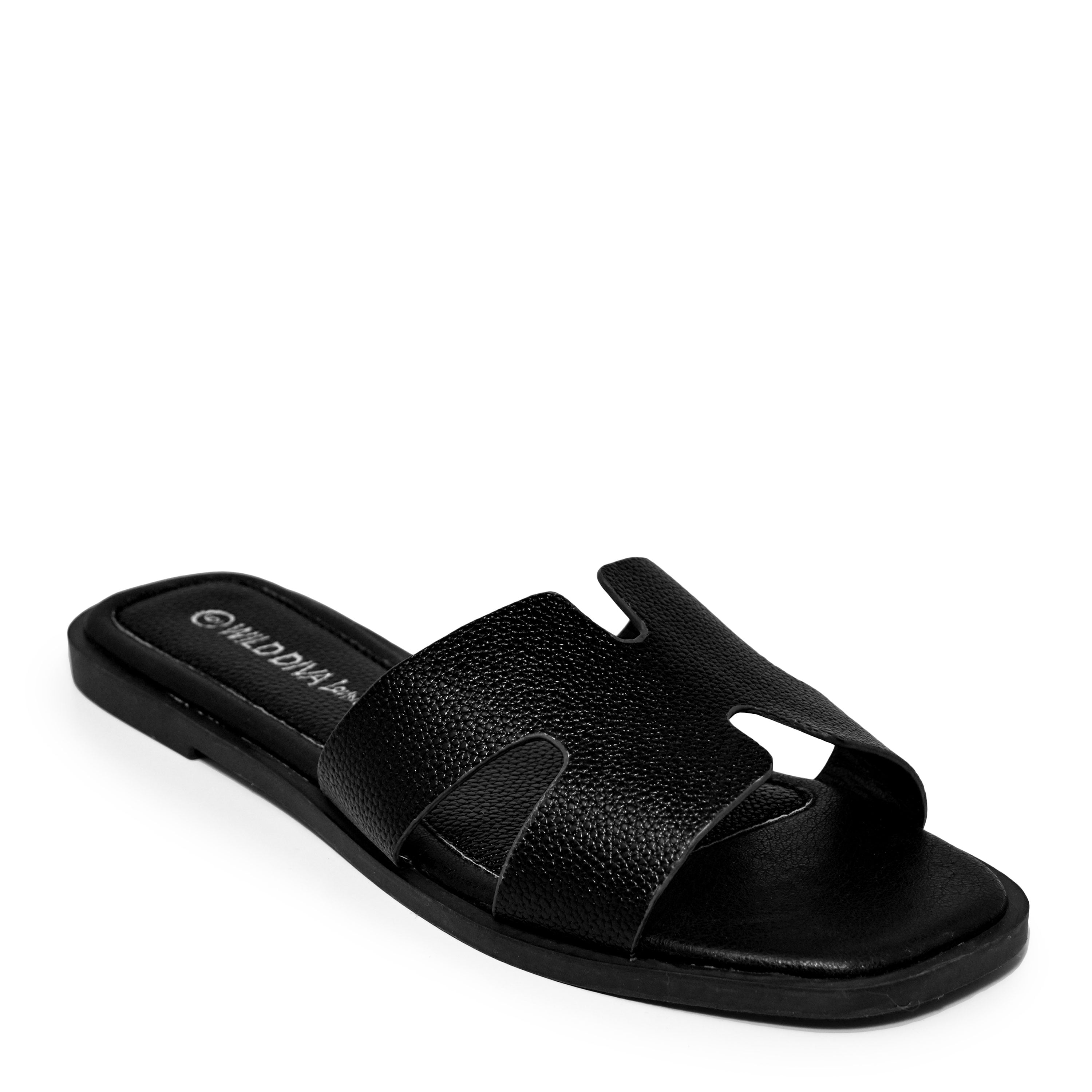 Wild Diva Women's LUKE-01A Faux Leather Slip On Fashion Square Toe Flat ...