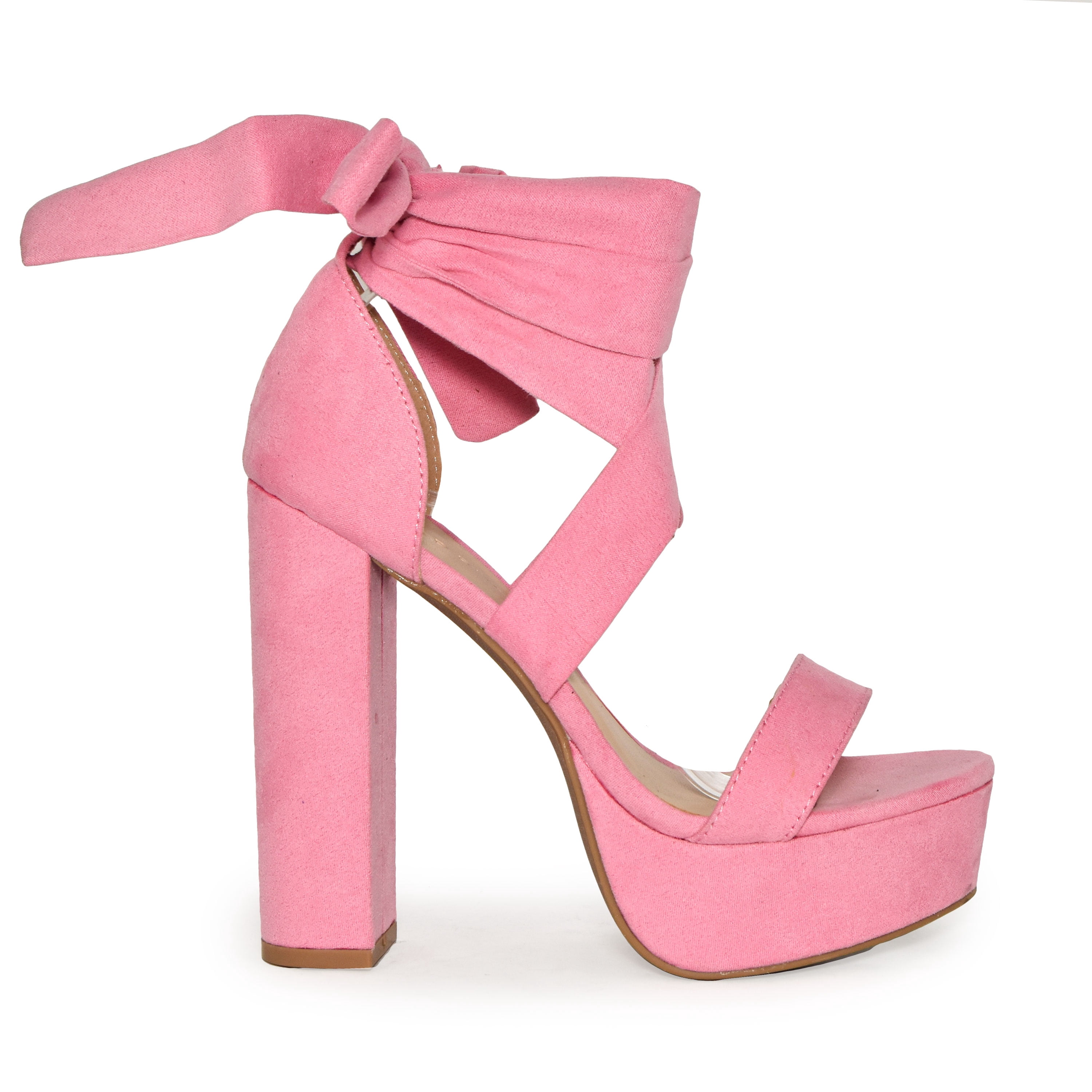 Wild Diva Womens Lace Up Crisscross Platform Chunky Block Heel Sandals ...