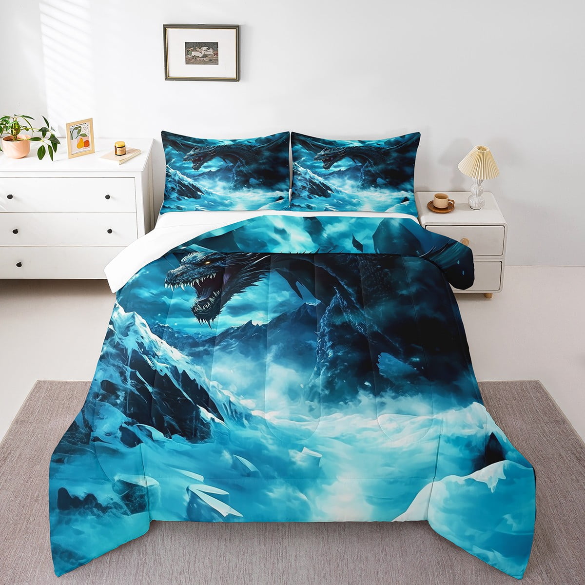 Wild Dragon Kids Bedding Set Full Size Magical Dragon Down Comforter ...