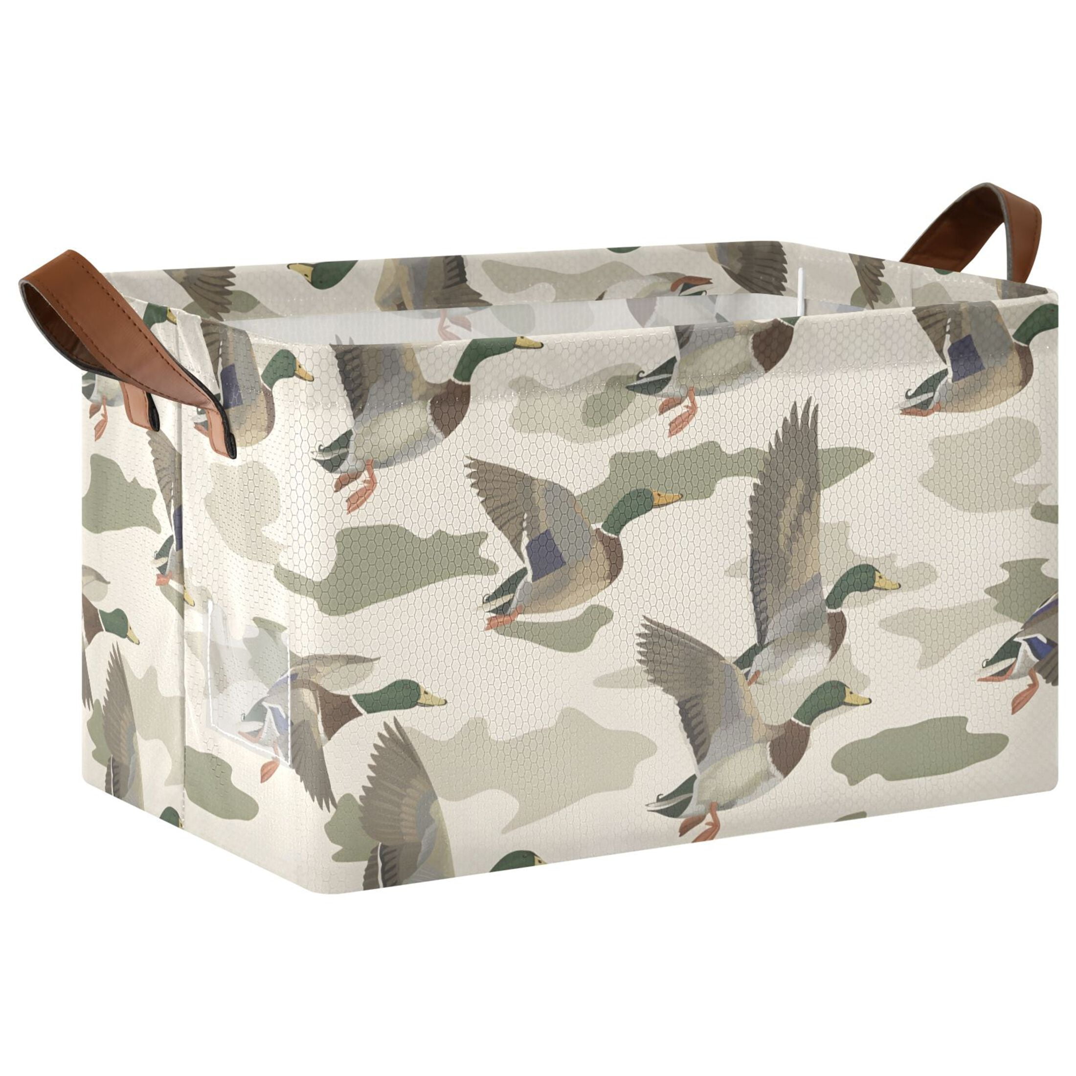 Wild Ducks Flying Collapsible Storage Bins Fabric Shelf Baskets with ...