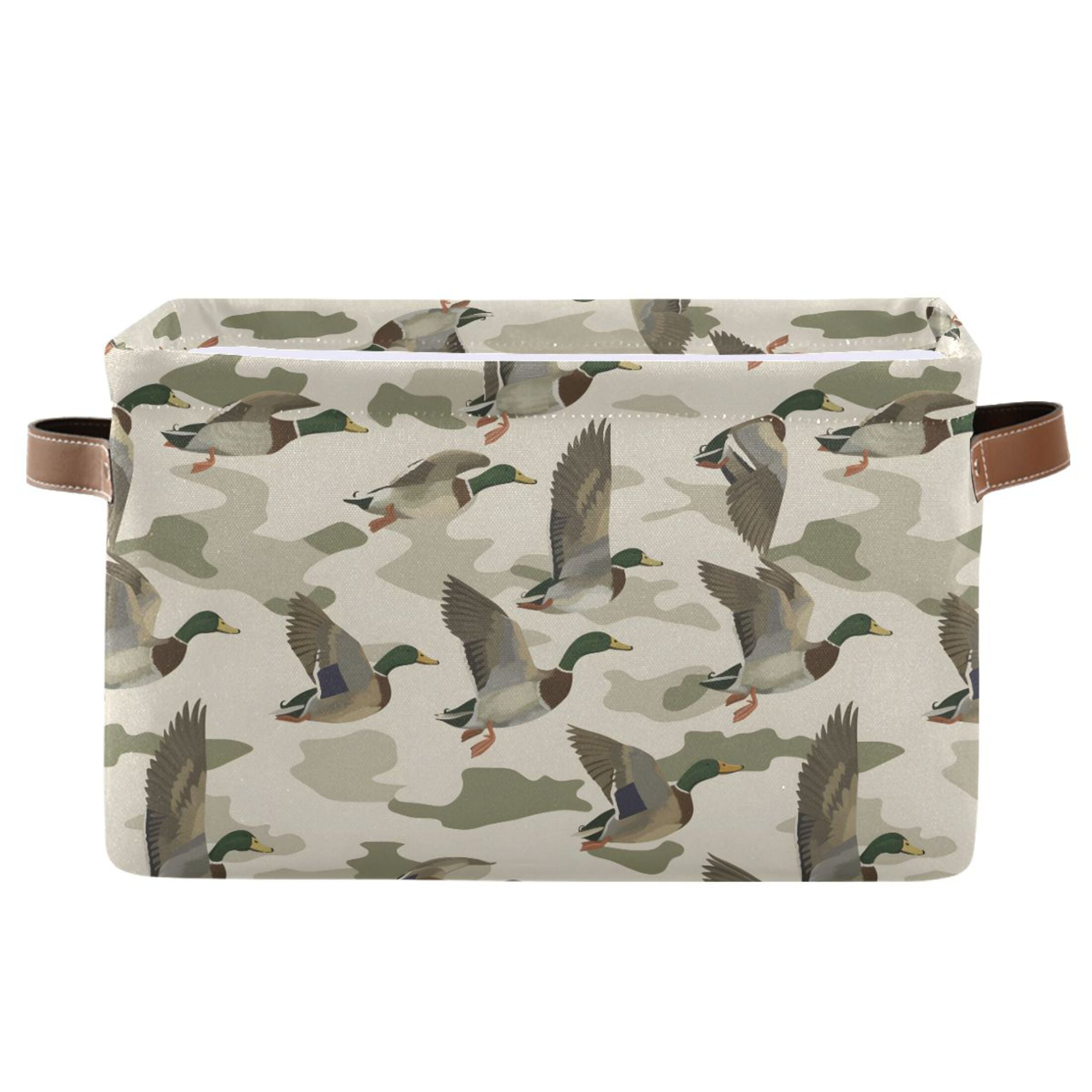 Wild Ducks Flying Storage Bins with Handle Fabric Organizer Basket ...