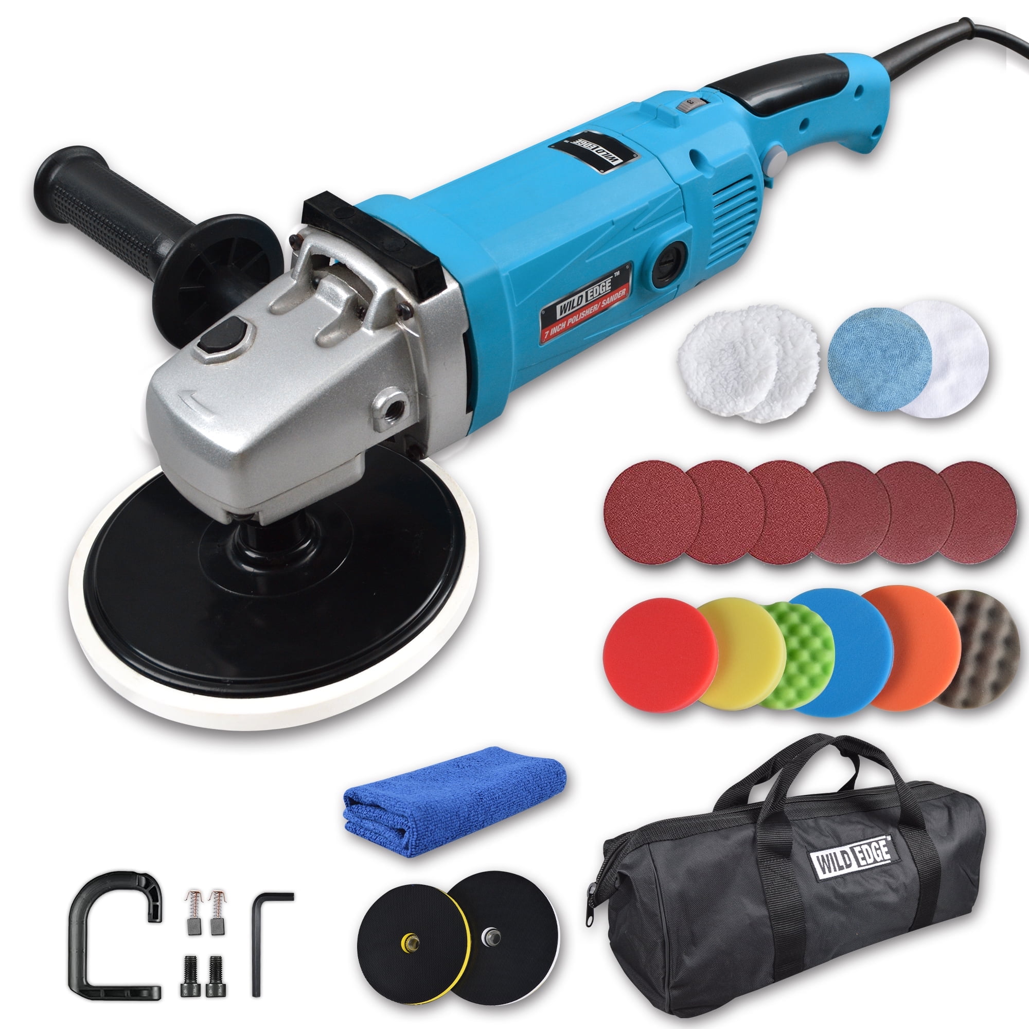 Wild Edge Buffer Polisher, 7 Inch/6 Inch 1300W Heavy-Duty Rotary Car ...