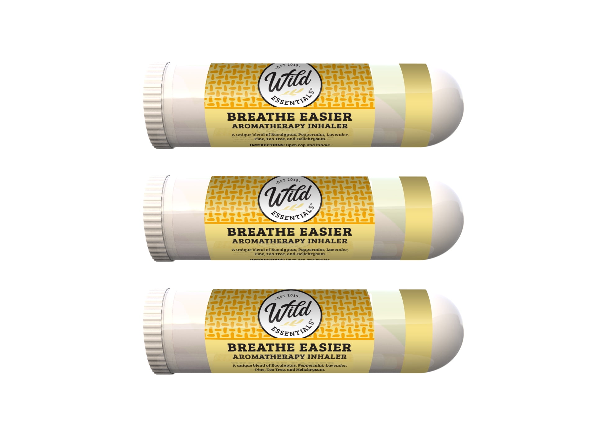Wild Essentials 3 Pack Of Breathe Easier Aromatherapy Nasal Inhalers ...