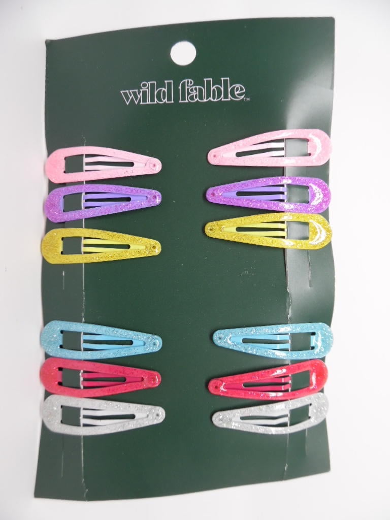 Wild Fable Epoxy Glitter Covered Metal Snap Hair Clips - Multi-Colored ...