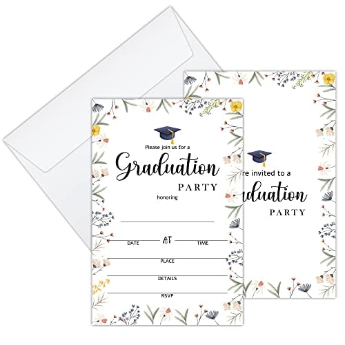 Wild Flower Graduation Invitations High School or College Grad ...