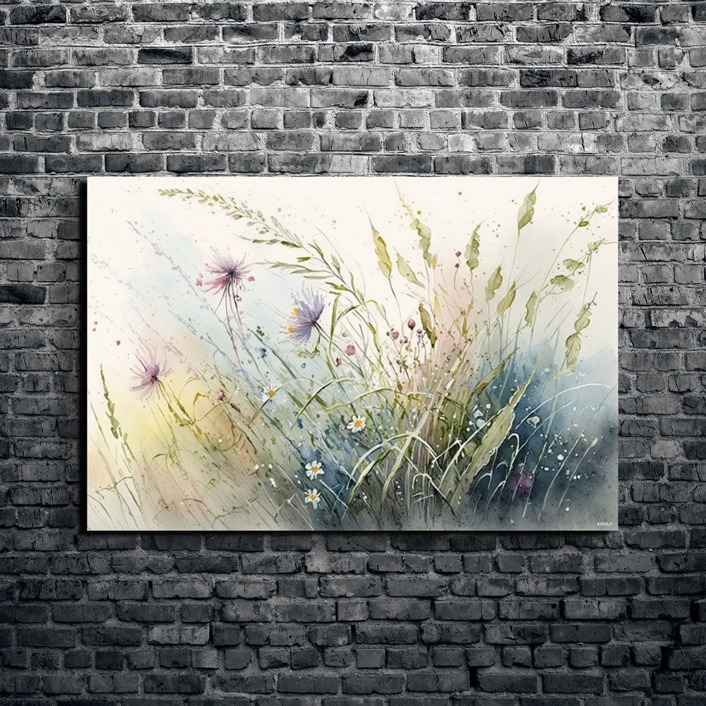 Wild Flowers Art Watercolor Style Flowers Home Decor Farmhouse 1.5 ...
