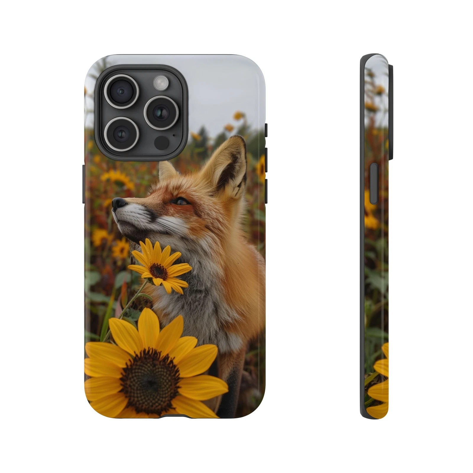 Wild Fox in Sunflower Field Nature Country Scene Art with iPhone 17 to ...
