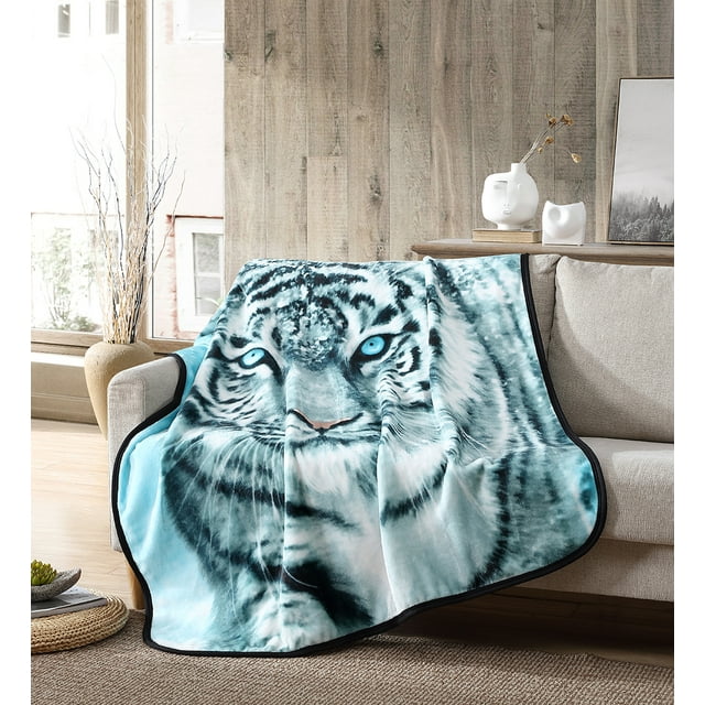 Wild Frontier Tiger Throw Blanket, Blue, Standard Throw - Walmart.com