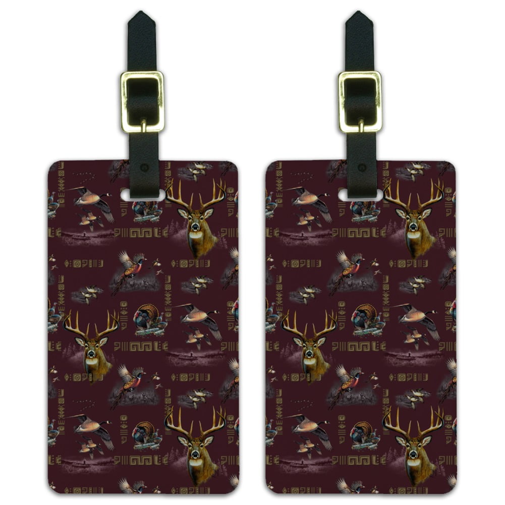 Wild Game Hunting Deer Elk Geese Pheasant Luggage ID Tags Suitcase ...