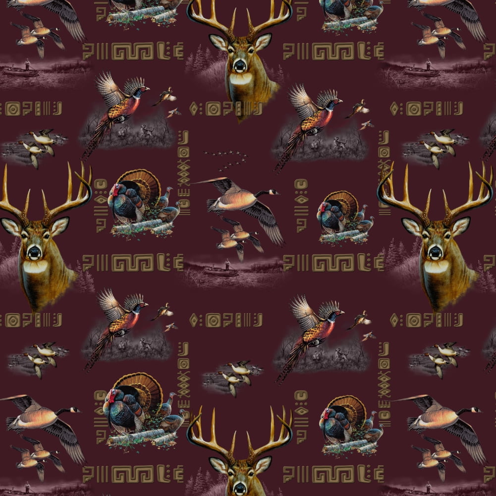 Wild Game Hunting Deer Elk Geese Pheasant Premium Roll Gift Wrap ...