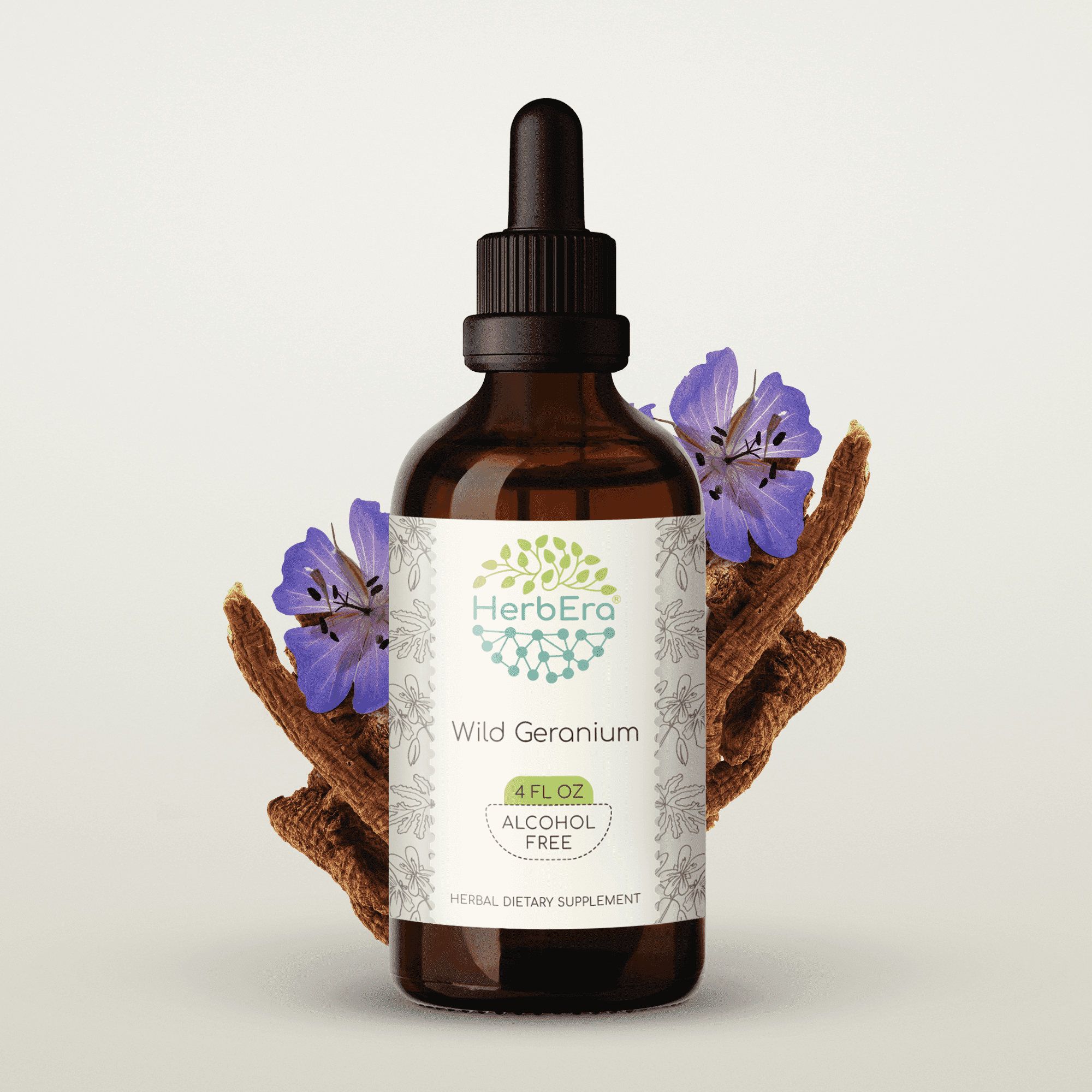 HerbEra Wild Geranium Tincture, Herbal Dietary Supplement for Digestive ...