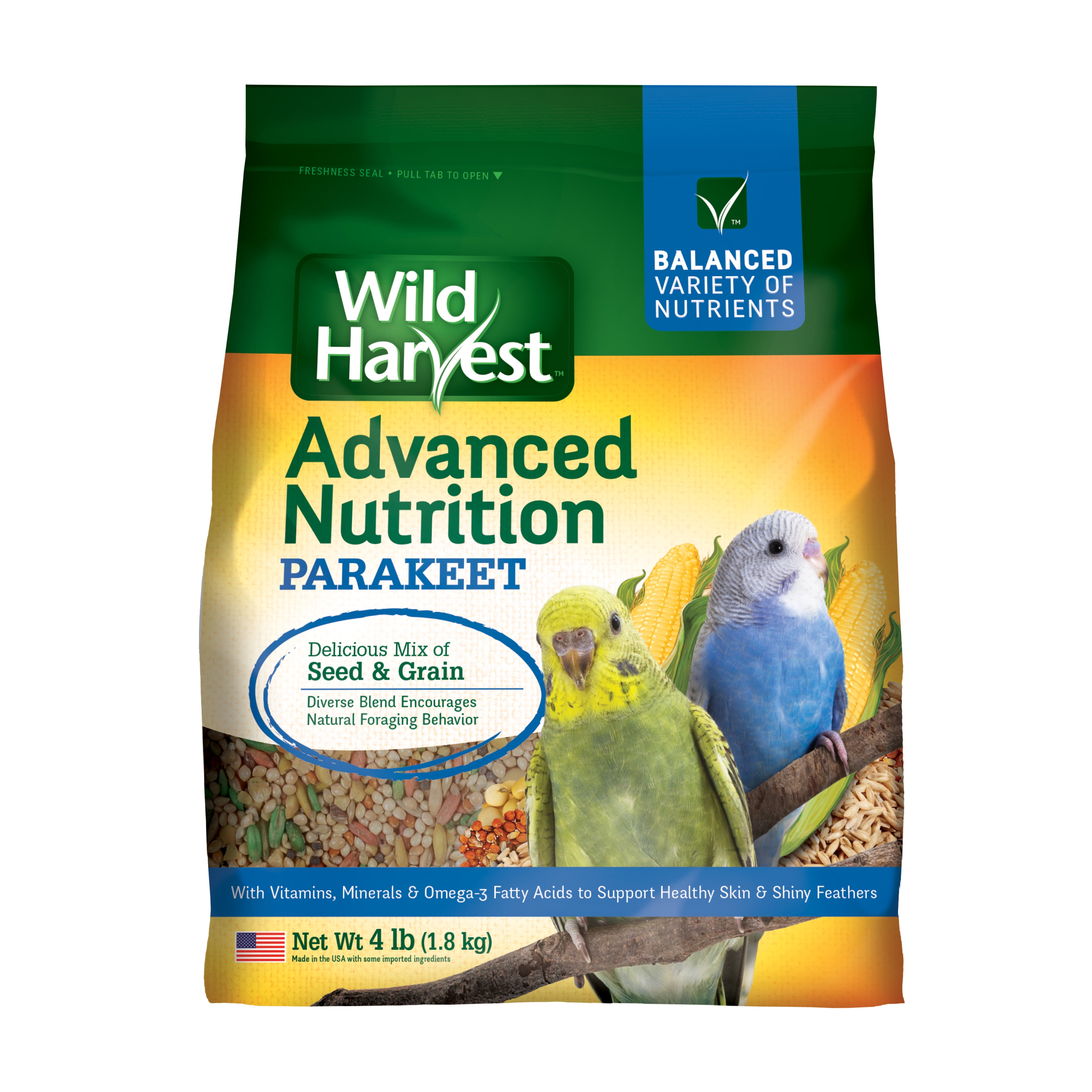 Wild Harvest Advanced Nutrition Parakeet Seed and Grain Mix, 4 lbs ...