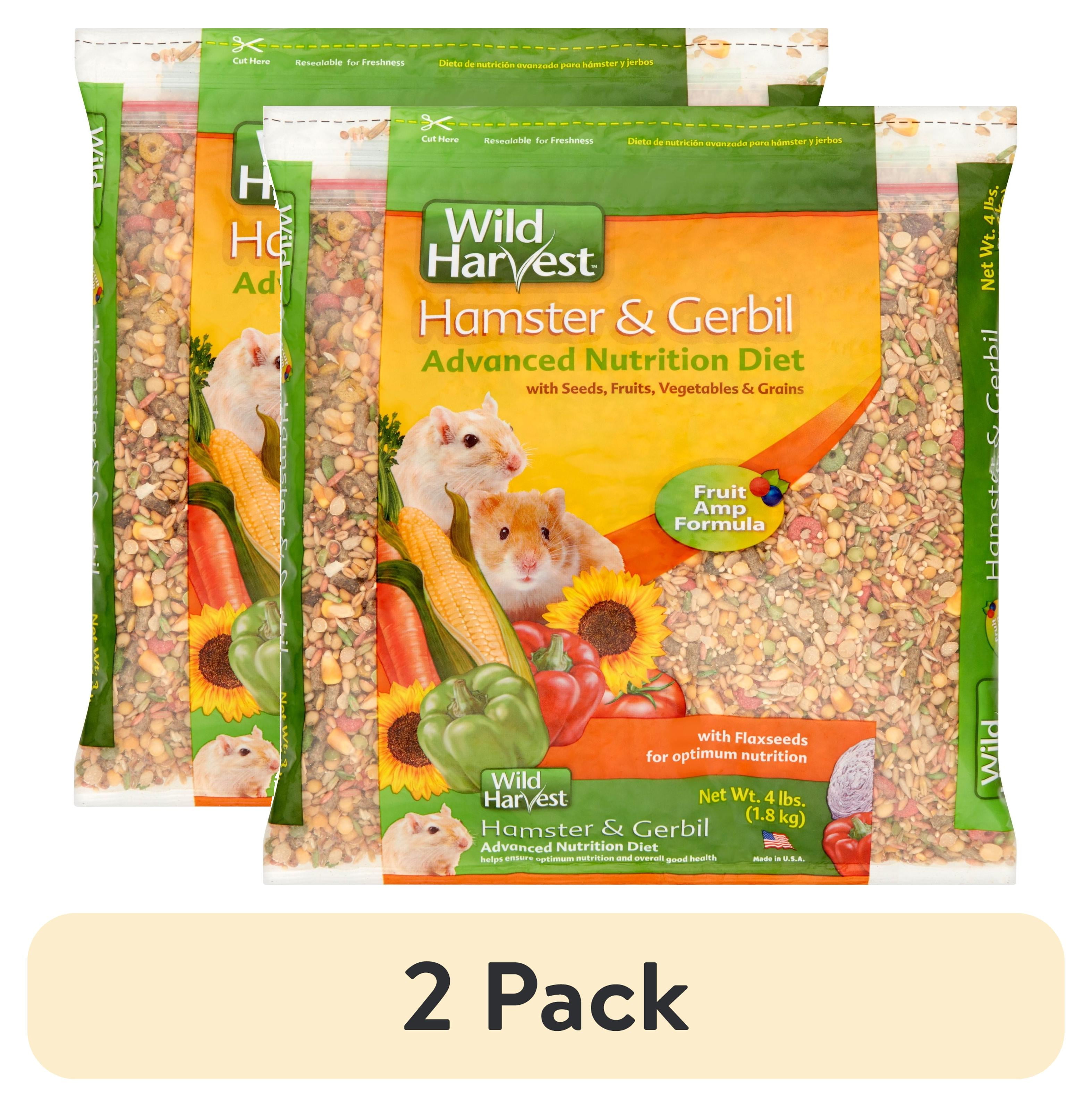 (2 pack) Wild Harvest Hamster and Gerbil Advanced Nutrition Diet, 4 lbs ...