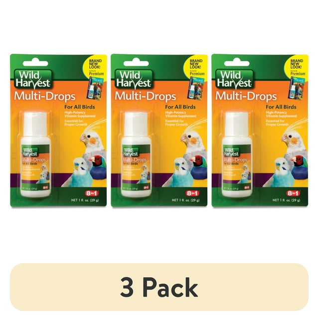 (3 pack) Wild Harvest Multi-Drops for All Birds 1 Ounce, High-Potency ...