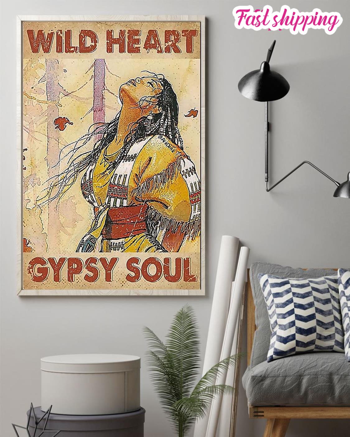 Wild Heart Gypsy Soul Native Girl Poster Wall Art Vertical 16 x 24 Inch ...