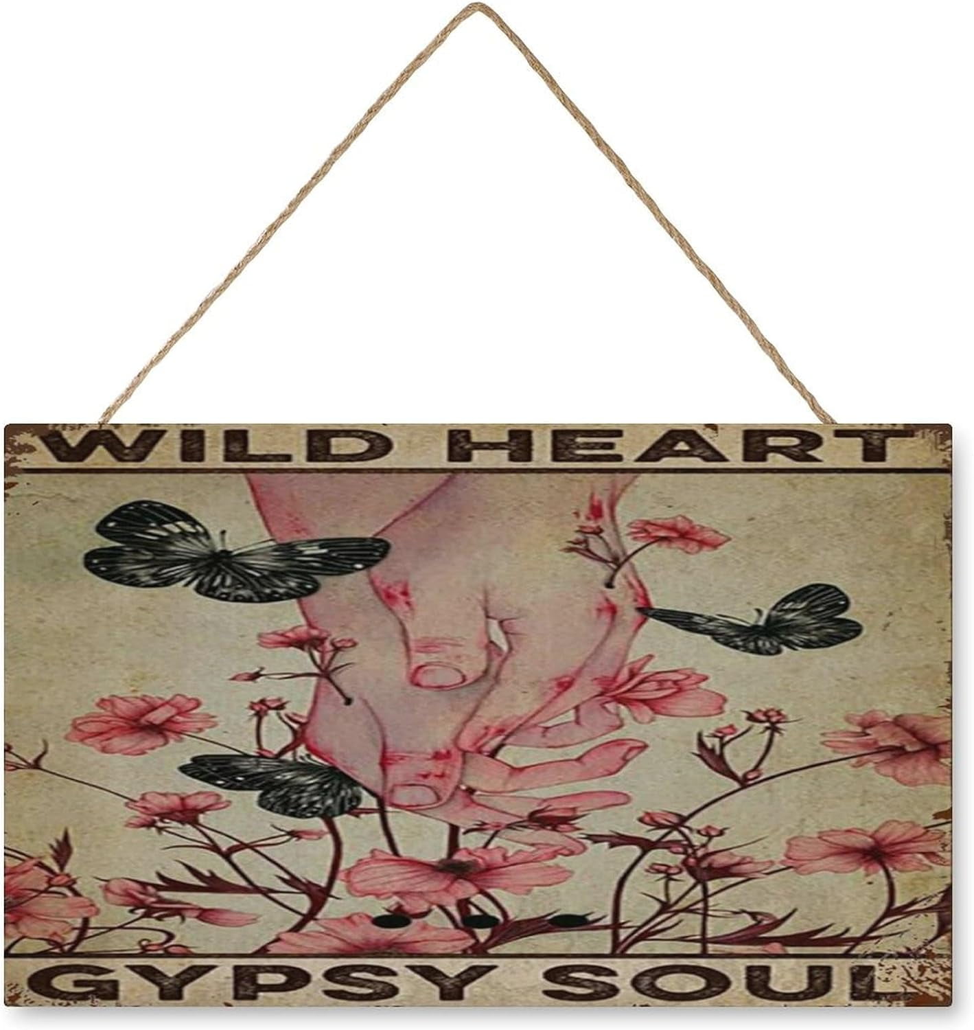 Wild Heart Gypsy Soul Wooden Signs Funny Novelty Wooden Signs Retro ...