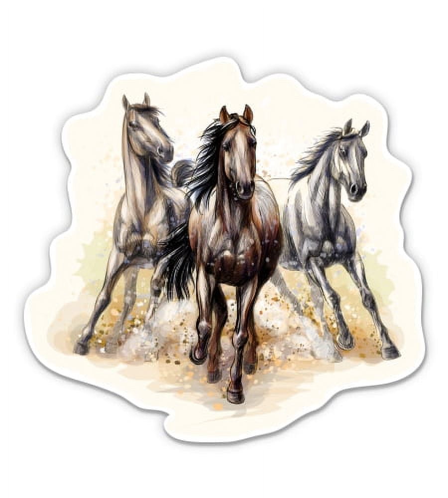 Wild Horses Running - 8" Vinyl Sticker - For Car Laptop I-Pad ...