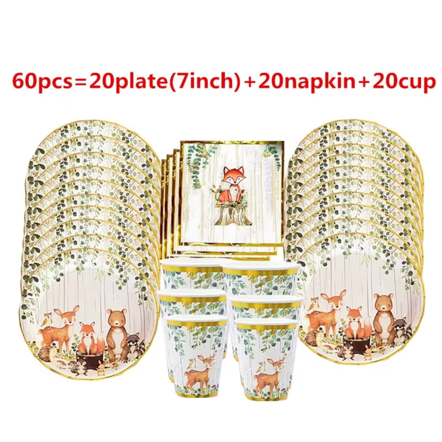 Wild Jungle Animal Disposable Party Tableware for 1st Wild One Birthday ...