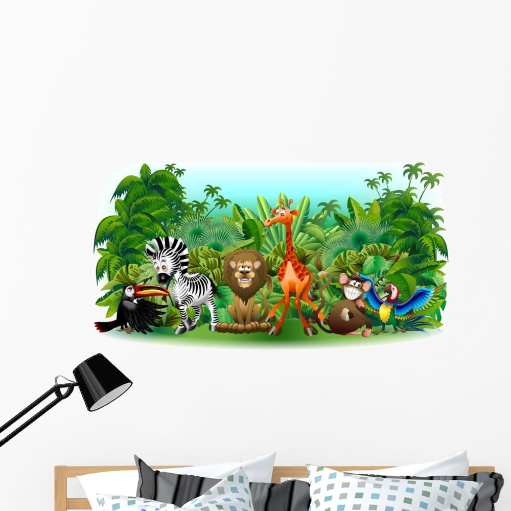 Wild Jungle Animals Wild Wall Decal by Wallmonkeys Peel and Stick ...