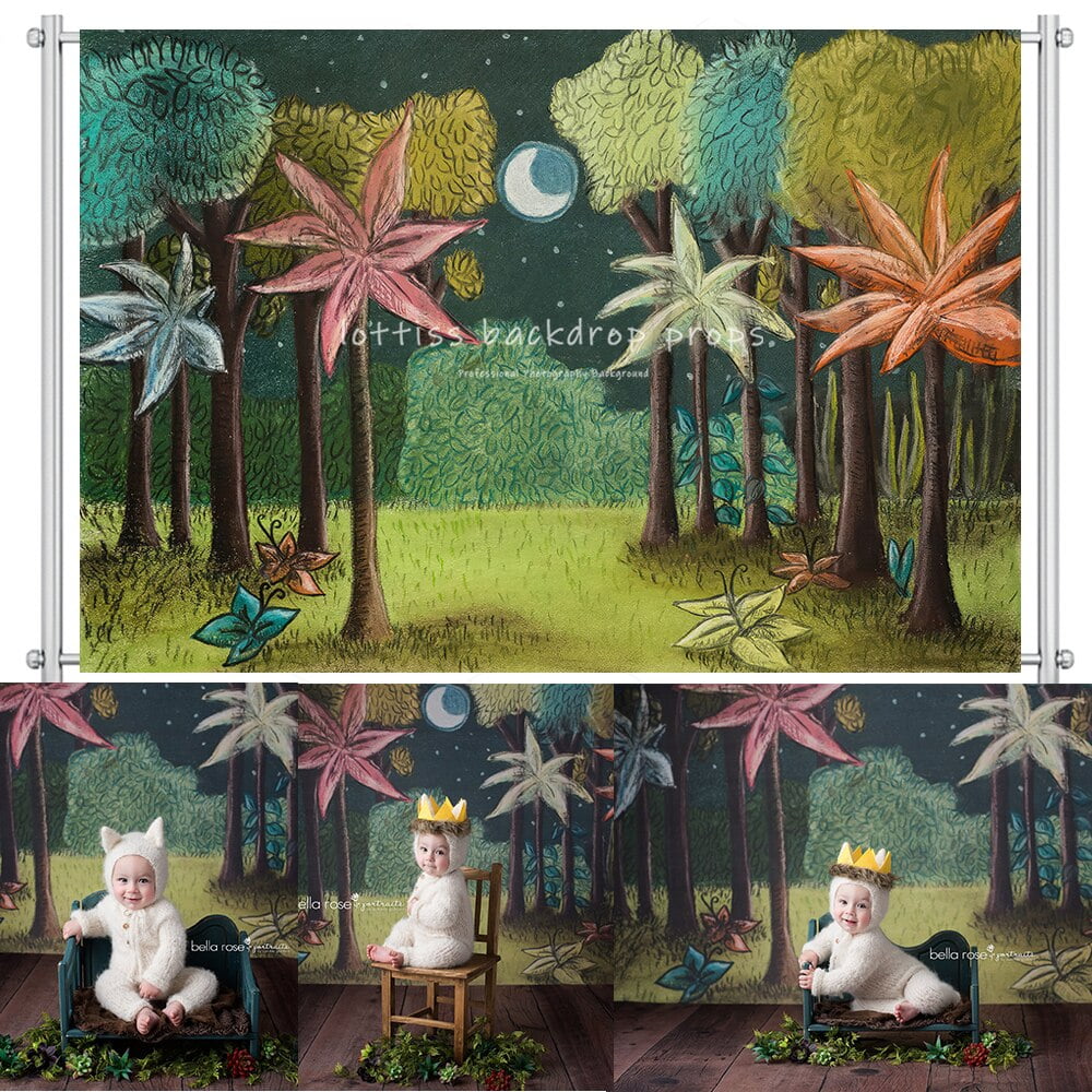 Wild Jungle Backdrops Kids Baby Cake Smash Photocall Props Forest Kings ...