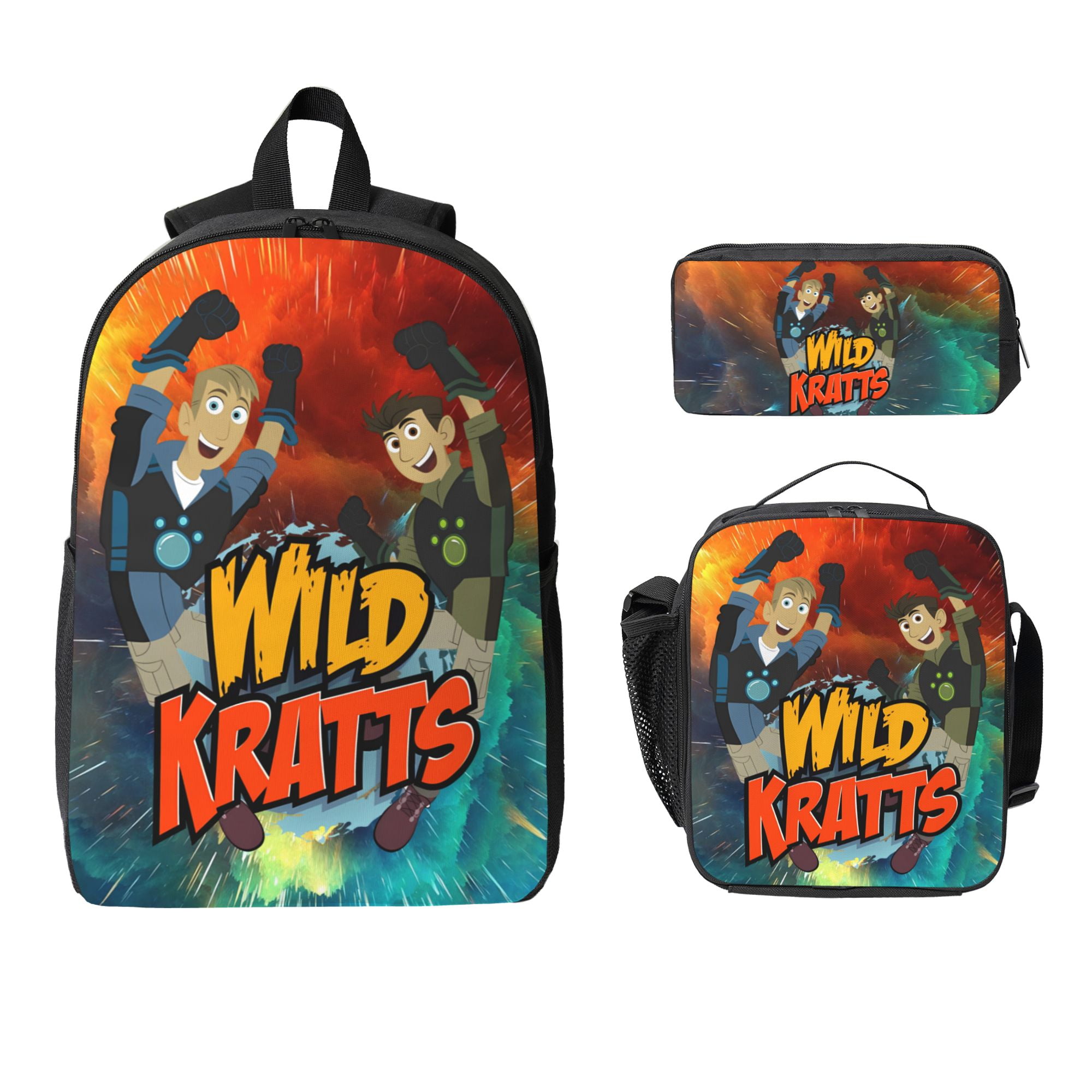 Wild Kratts 3 Piece Backpack Set With Lunch Bag Pencil Case , High ...