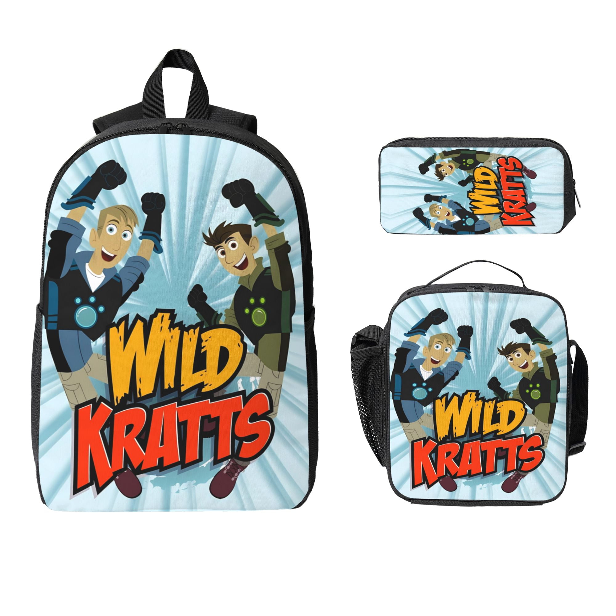 Wild Kratts 3 Piece Backpack Set With Lunch Bag Pencil Case , High ...