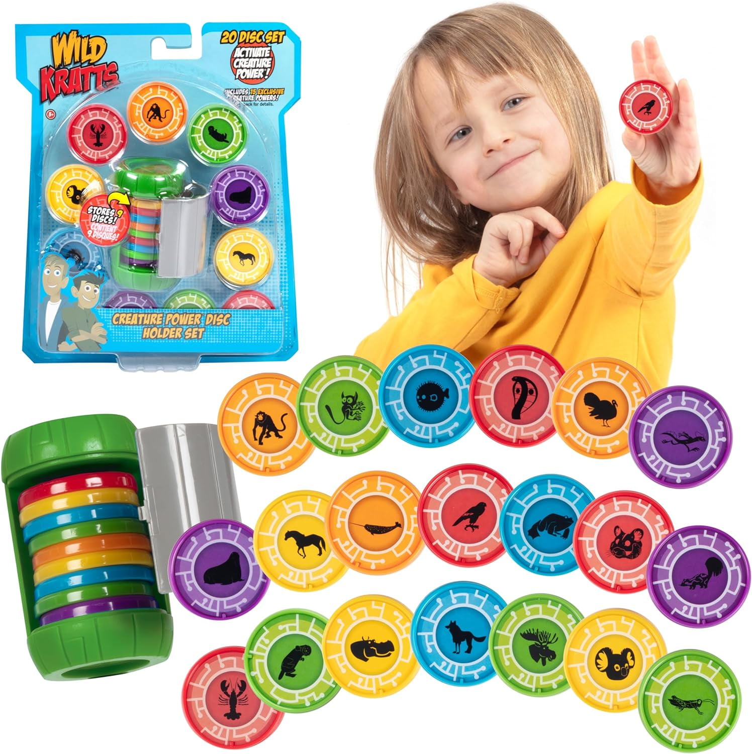 Wild Kratts Chris Creature Power Disc Holder Set w 20 Discs -Figure Toy ...