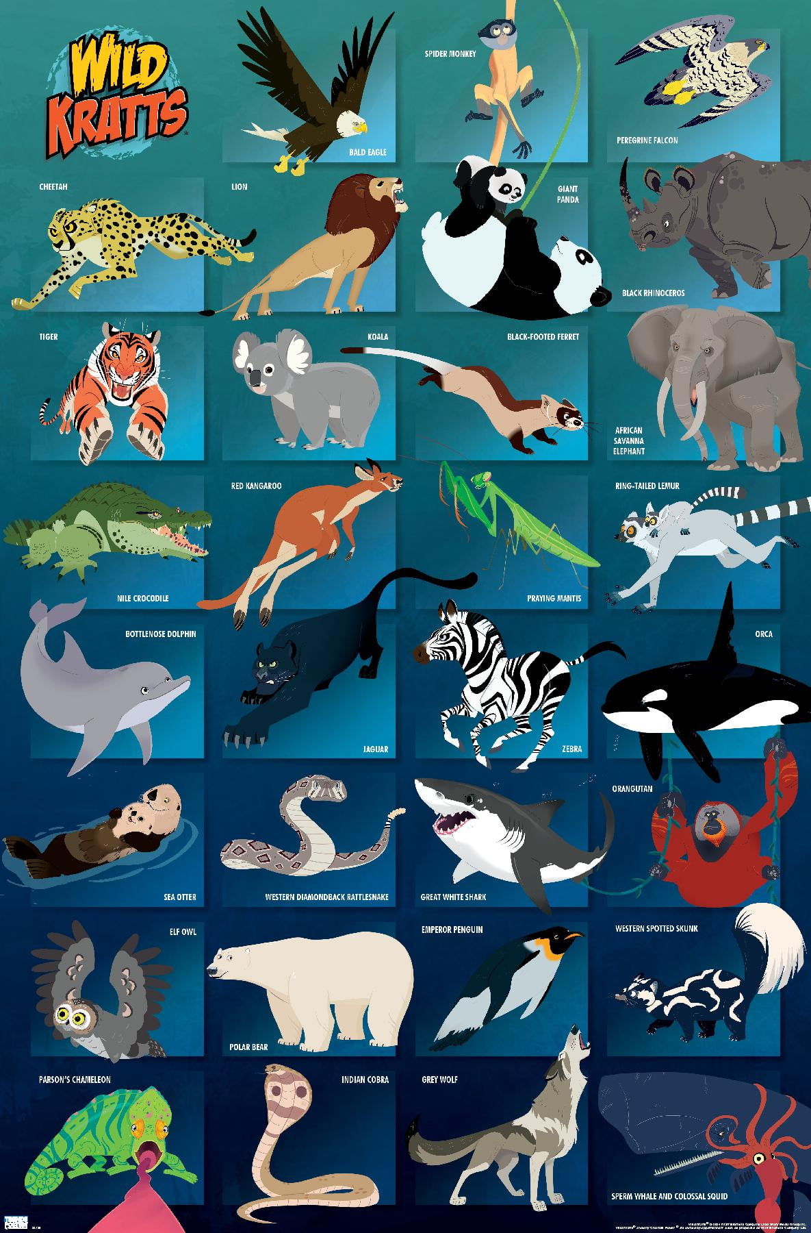 Wild Kratts - Grid Wall Poster, 22.375" x 34" - Walmart.com