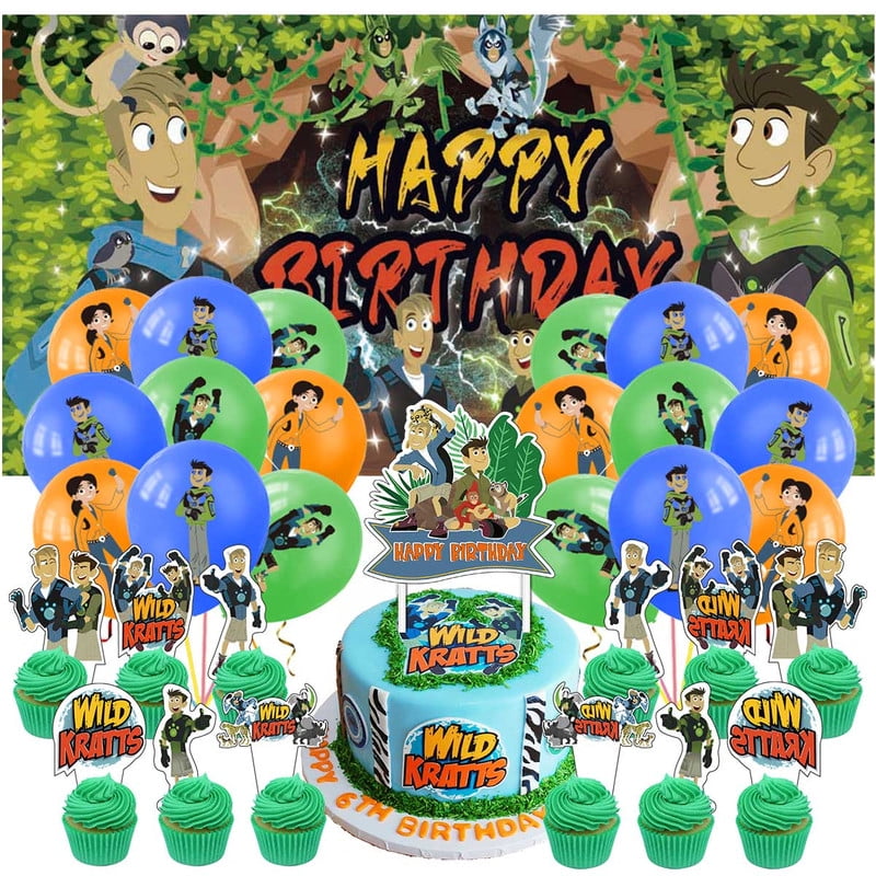 Wild Kratts Party Supplies Decor Birthday Cake Topper Banner Backdrop ...