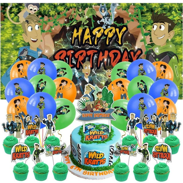 Wild Kratts Party Supplies Decor Birthday Cake Topper Banner Backdrop ...