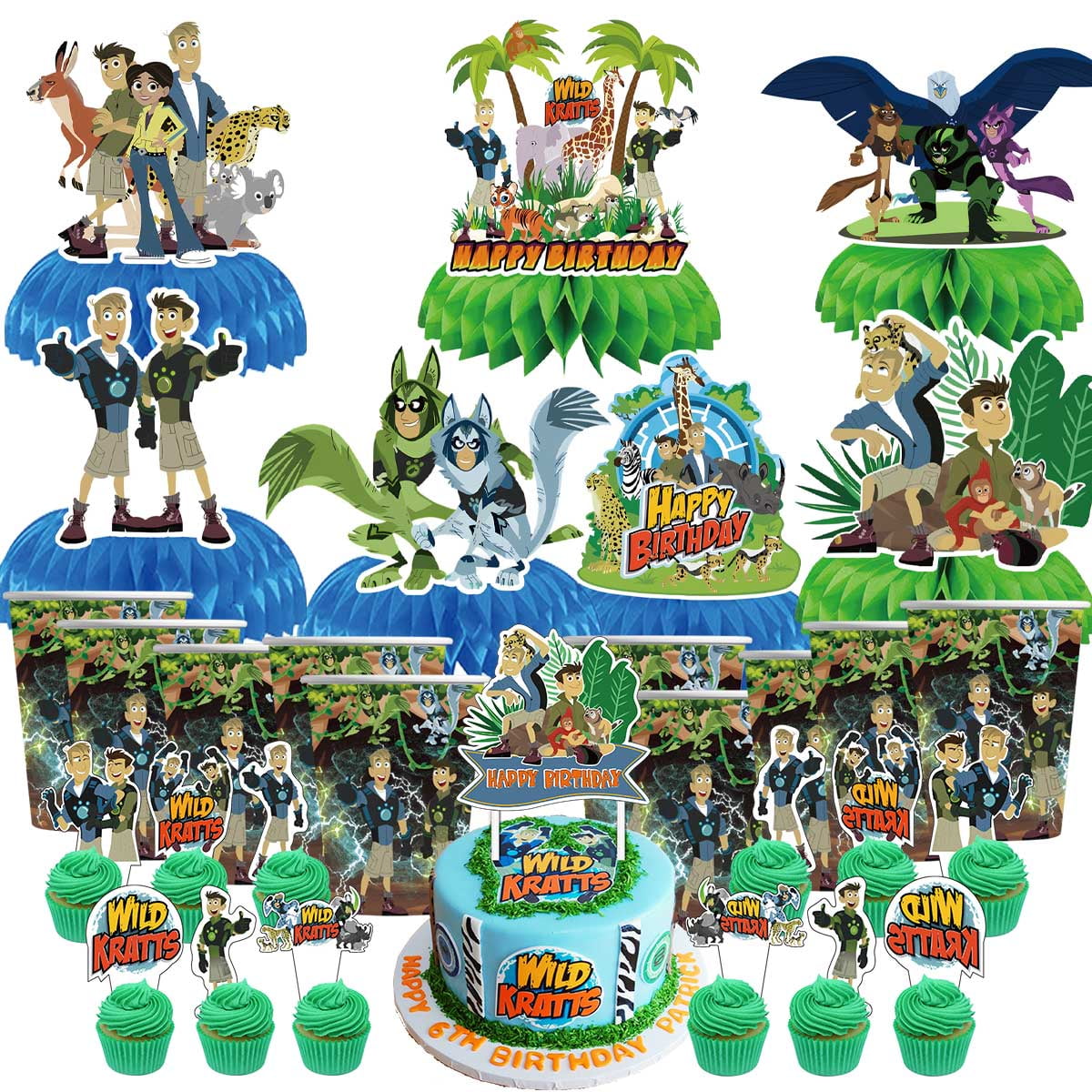 Wild Kratts Party Supplies Decor Cups Fans Decorations Honeycomb ...