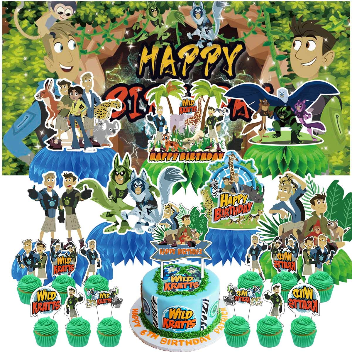 Wild Kratts Party Supplies Honeycomb Centerpieces Table Toppers ...