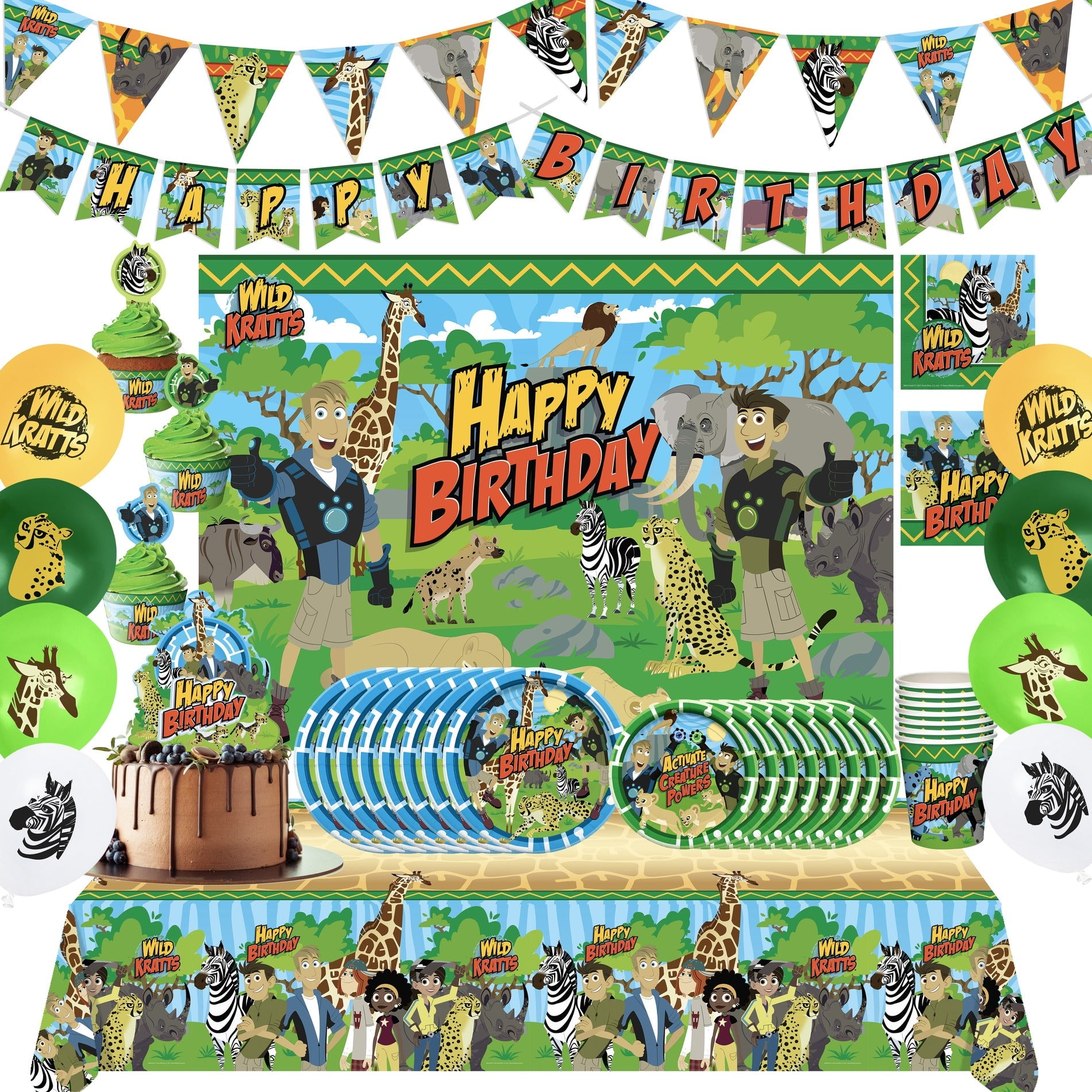 Wild Kratts Party Supplies Ultimate Set for 24 Guests - Walmart.com