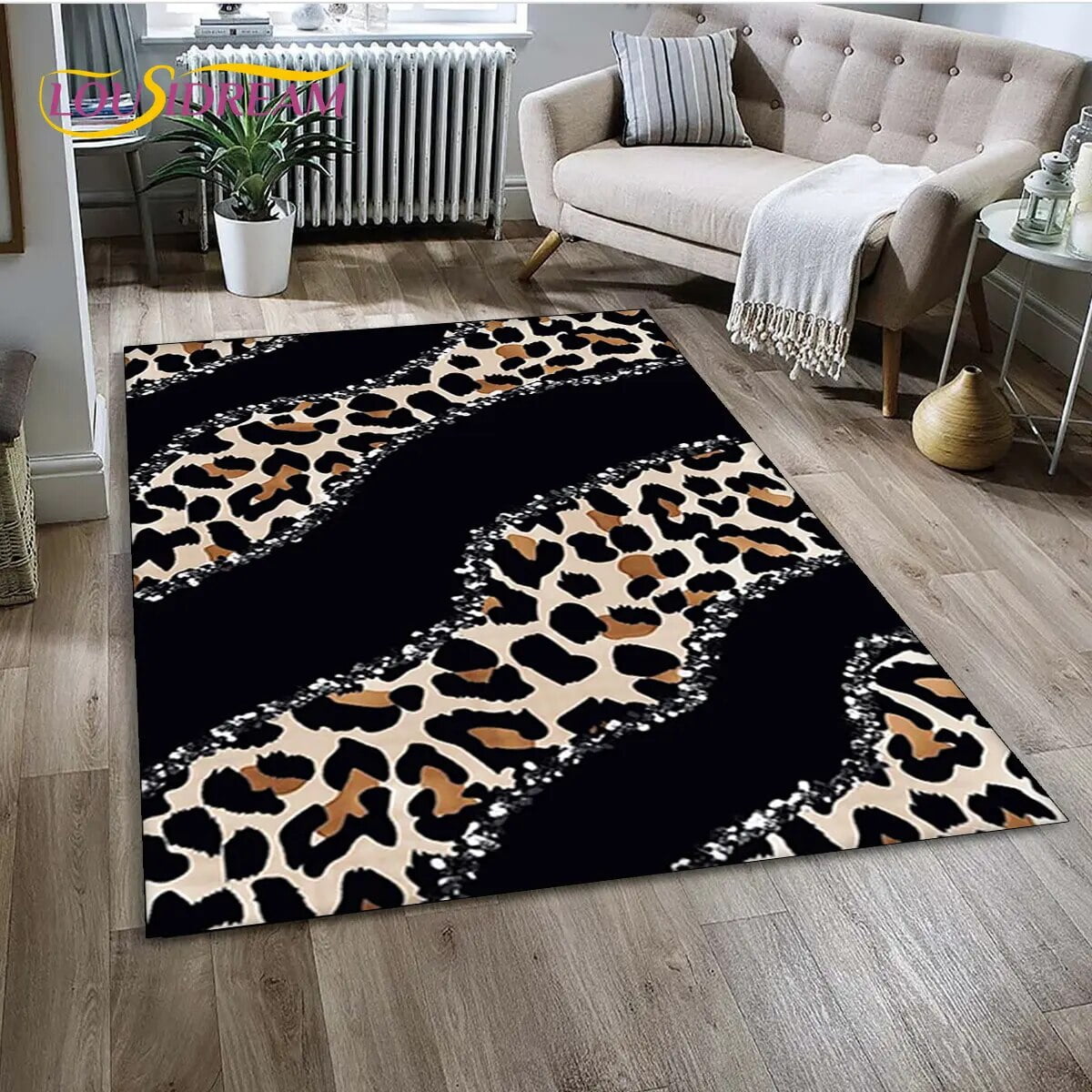 Wild Leopard Print 3D Series Area Rug Carpet Rug for Home Living Room ...